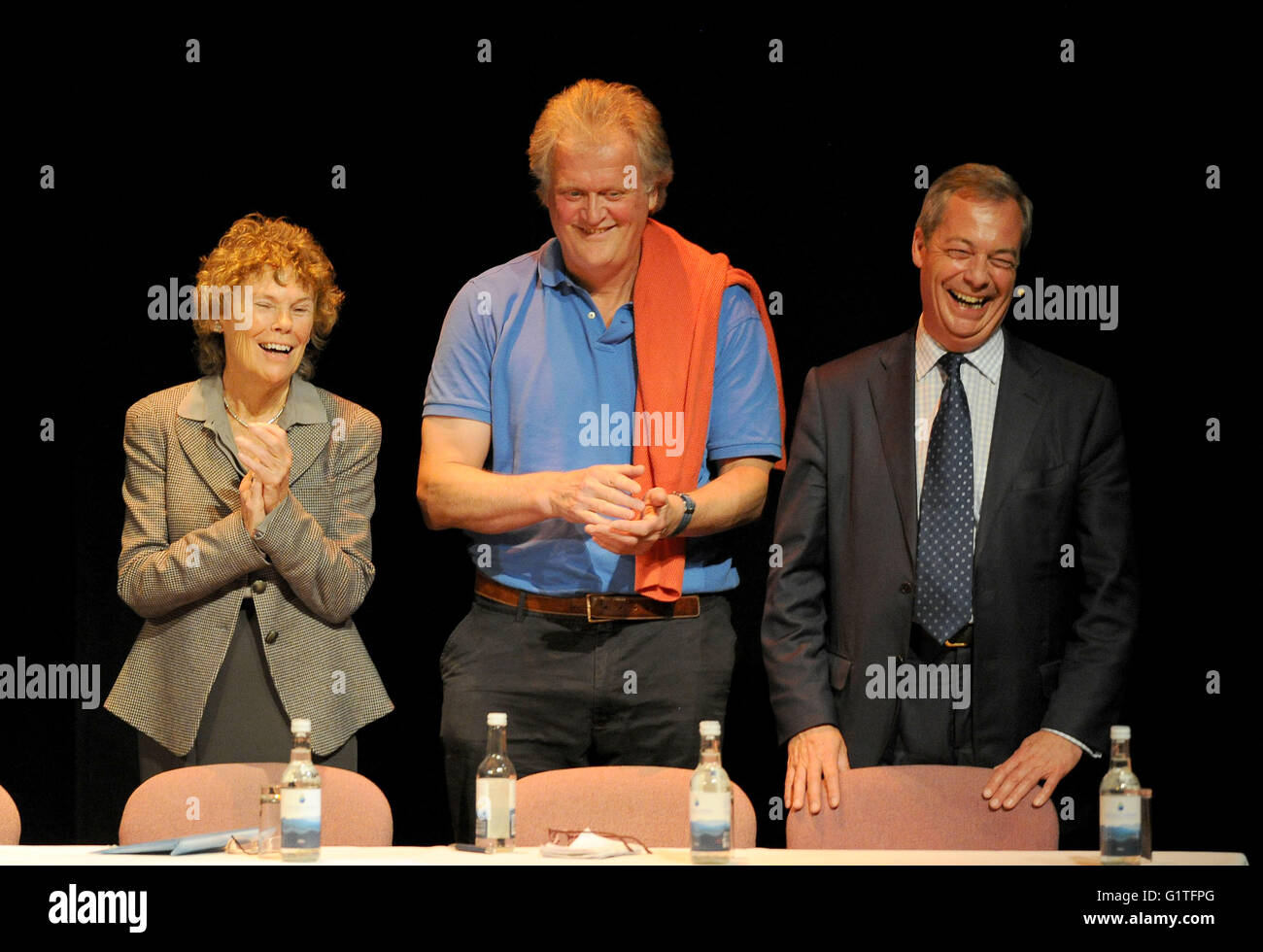 Nigel Farage, right with Kate Hoey MP and owner of Wetherspoons Tim ...