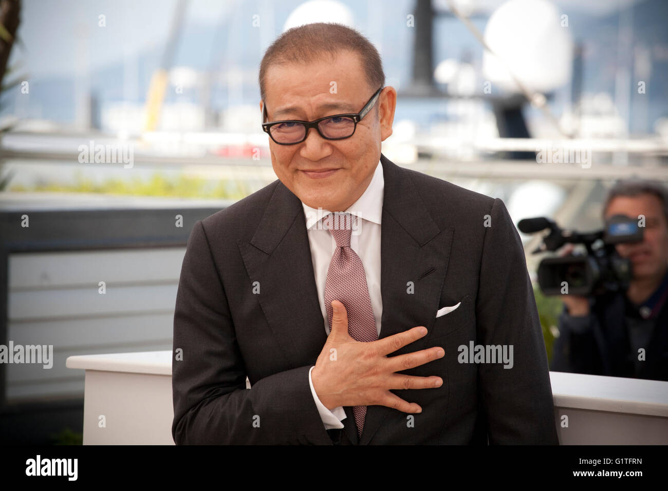 Cannes, France. 18th May, 2016. Actor Jun Kunimura at The Strangers (Goksung) film photo call at ...