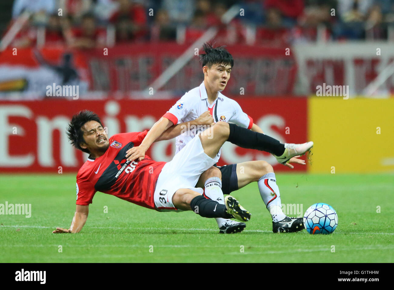 Saitama Stadium 2002, Saitama, Japan. 18th May, 2016. (L to R) Shinzo ...