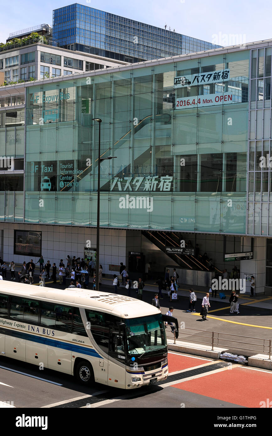 A general view of the Shinjuku Expressway Bus Terminal on May 18, 2016 ...