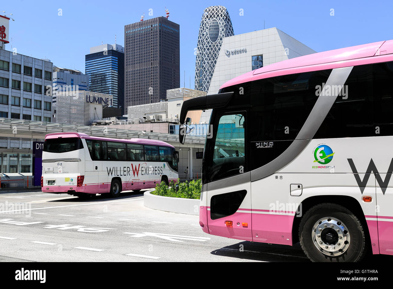 Expressway buses arrive at the Shinjuku Expressway Bus Terminal on May ...