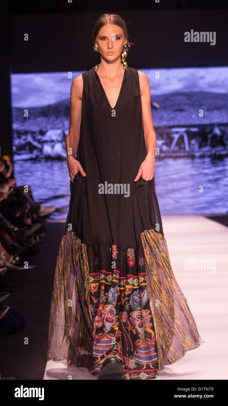 Bogota, Colombia. 18th May, 2016. Model during Bogota Fashion Week 2016 ...