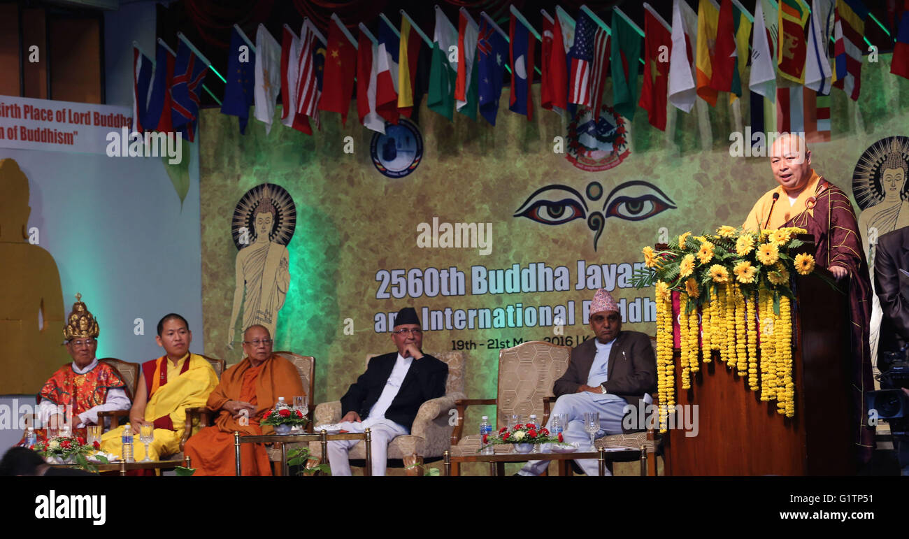 Kathmandu, Nepal. 19th May, 2016. Yin Shun, vice chairman of the ...