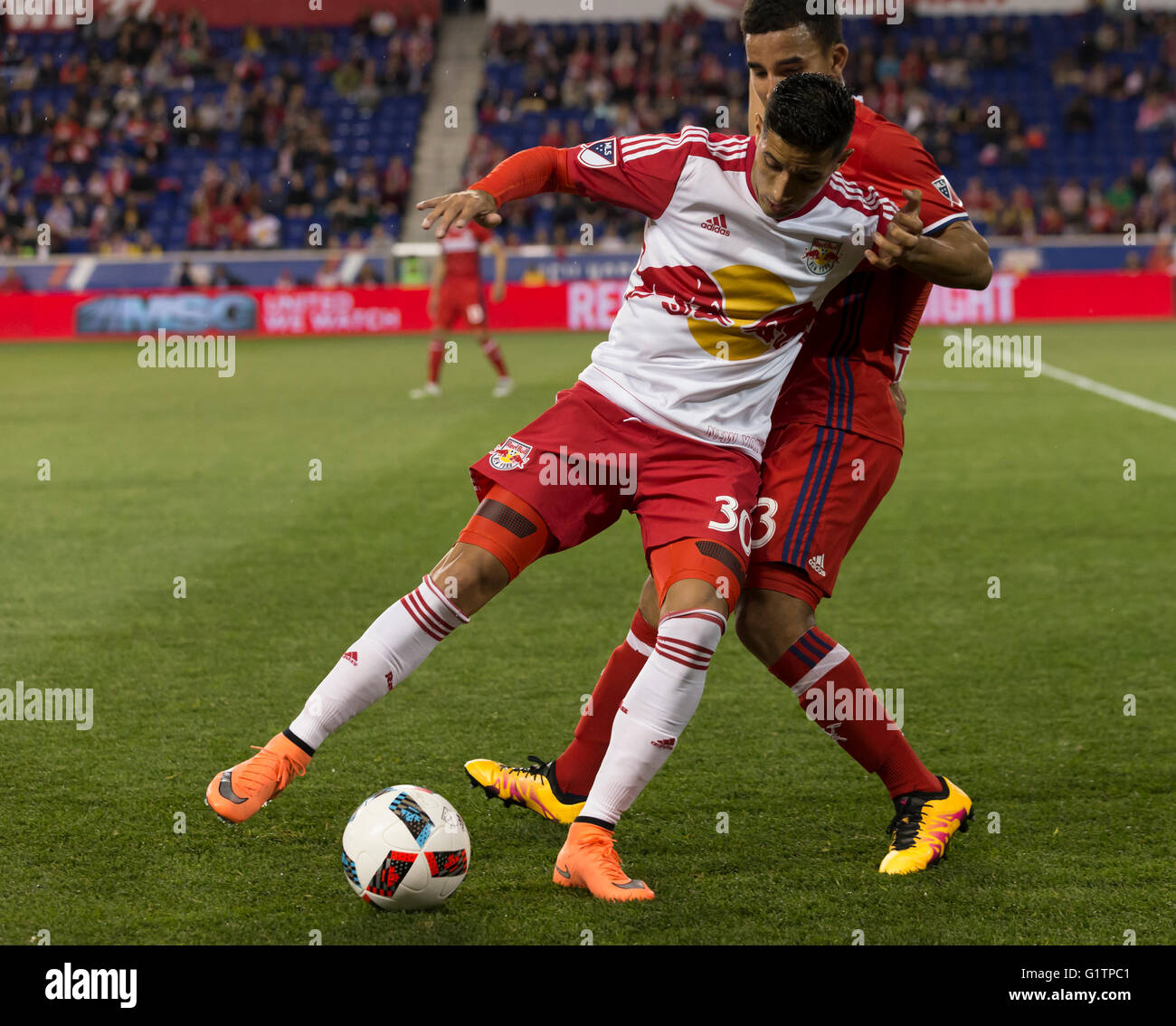 Harrison, NJ., USA. 18th May, 2016. Gonzalo Veron (30) of Red Bulls ...