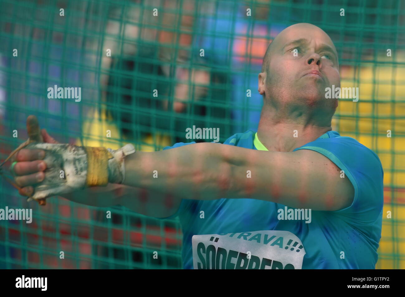 Ostrava, Czech Republic. 19th May, 2016. Hammer thrower David Soderberg ...