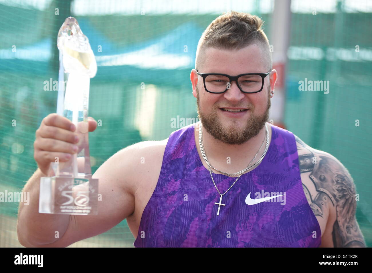 Ostrava, Czech Republic. 19th May, 2016. Polish hammer thrower Pawel ...
