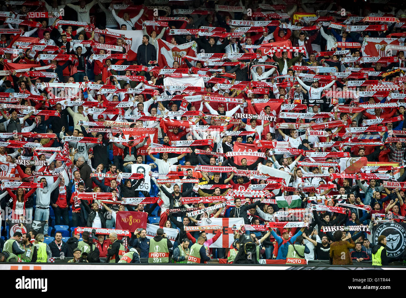 Basel, Switzerland. 18th May, 2016. Sevilla supporters during the UEFA ...