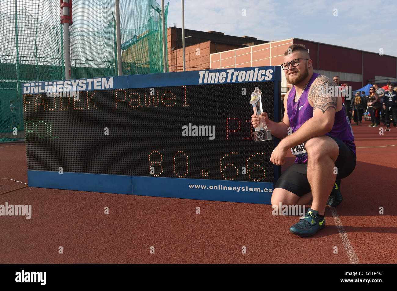 Ostrava, Czech Republic. 19th May, 2016. Polish hammer thrower Pawel ...