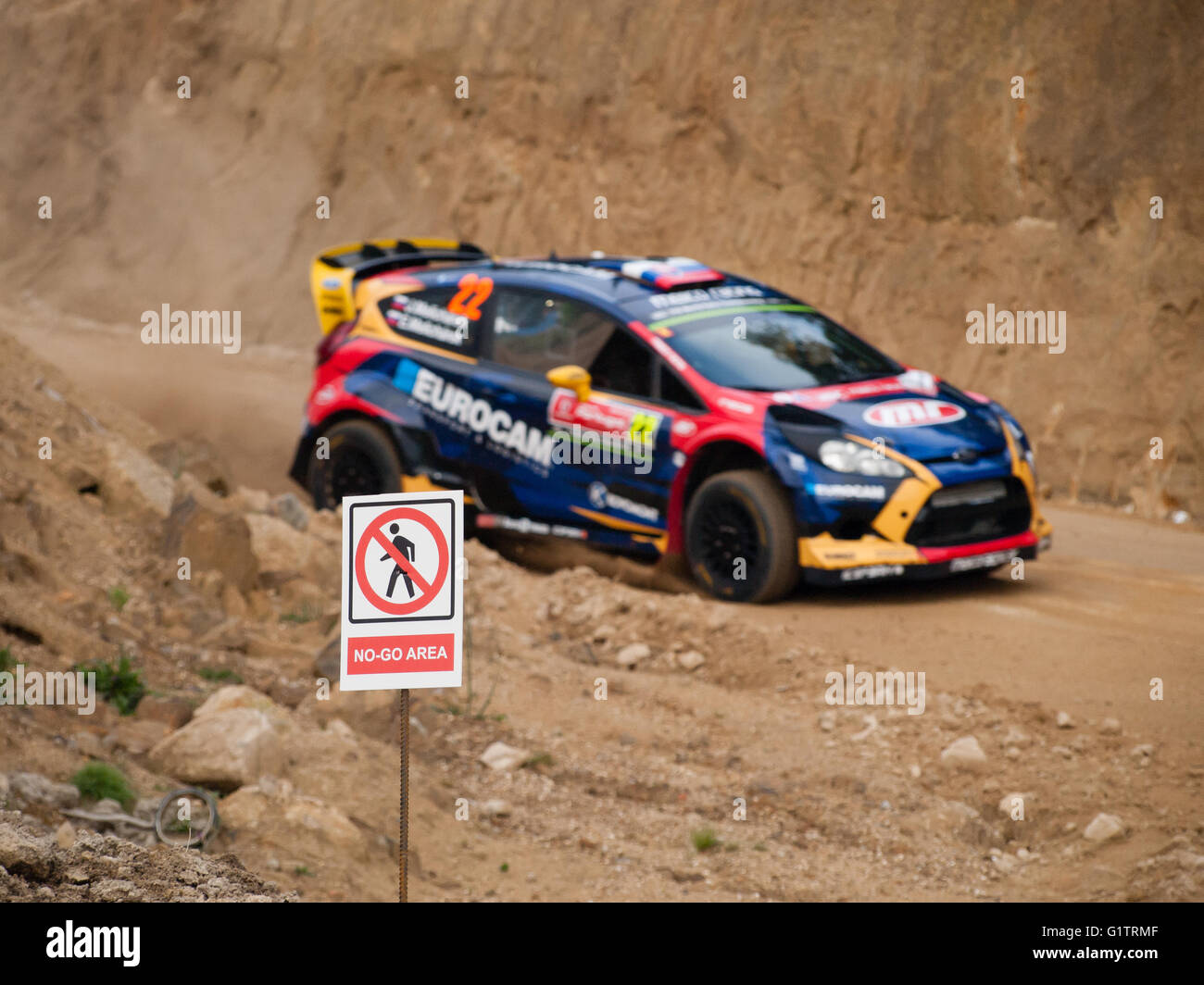 Baltar, Portugal. 19th May 2016. Safety signs in WRC Rally de Portugal ...