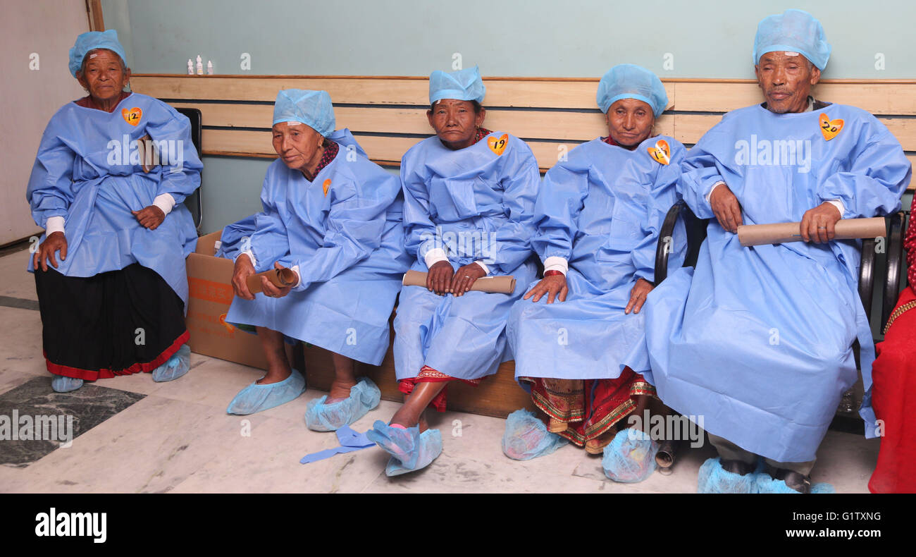 Kathmandu, Nepal. 19th May, 2016. Nepalese patients wait for their ...