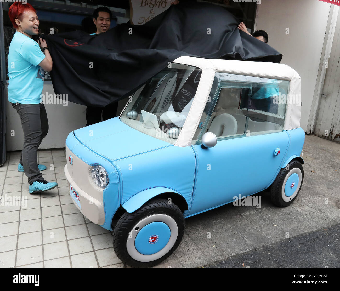 Tokyo, Japan. 20th May, 2016. Japanese car designer Kota Nezu displays ...