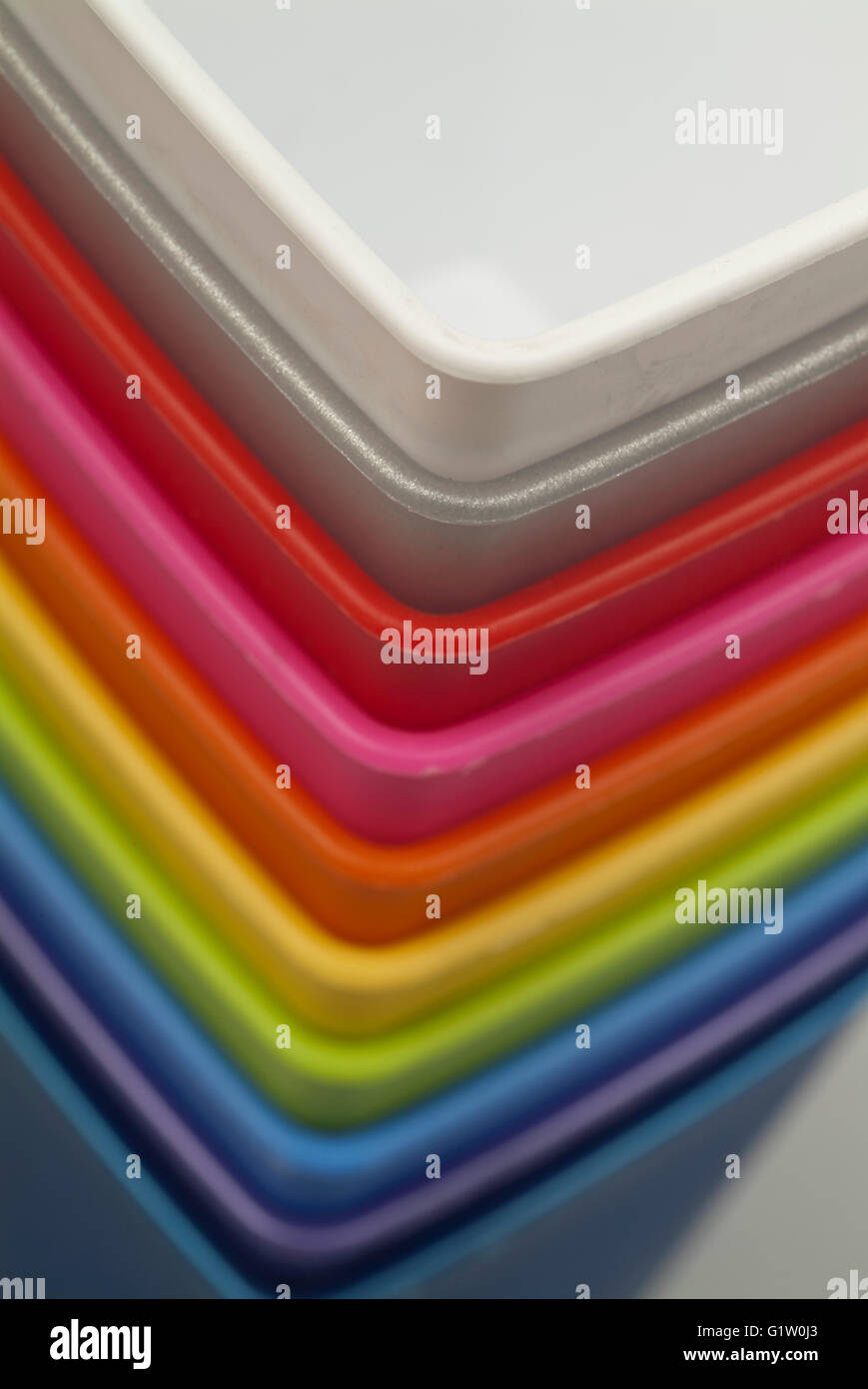 Colorful plastic containers Stock Photo - Alamy