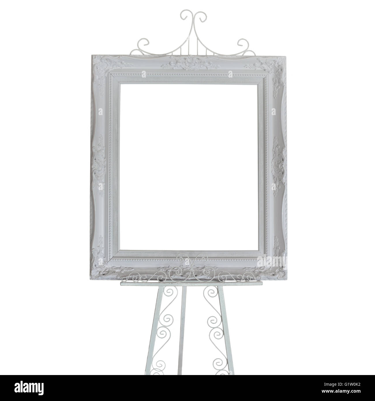 Gold frame on white stand hi-res stock photography and images - Alamy