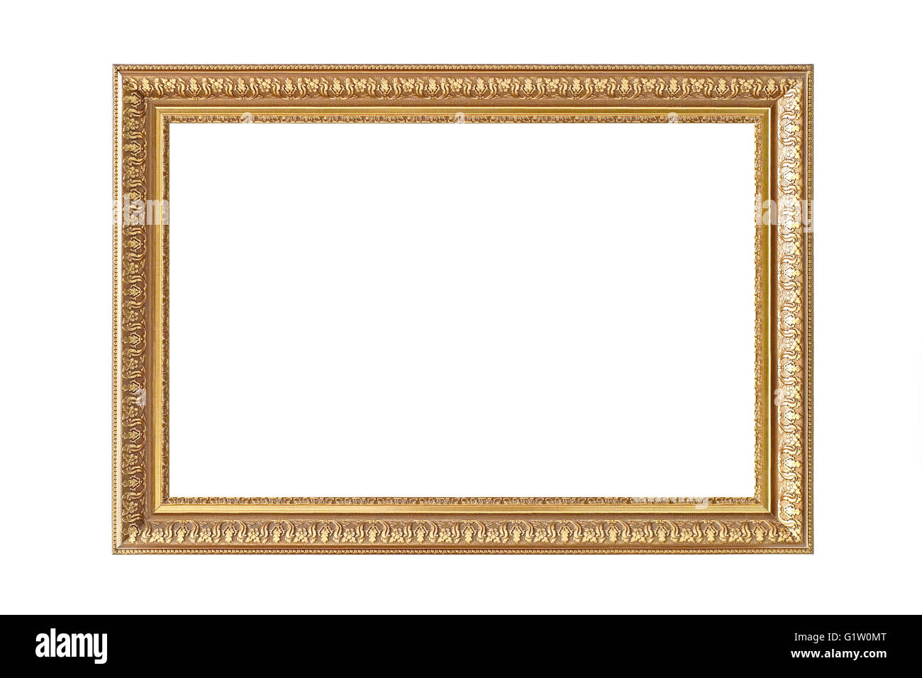 empty golden picture frames isolated on white background Stock Photo ...