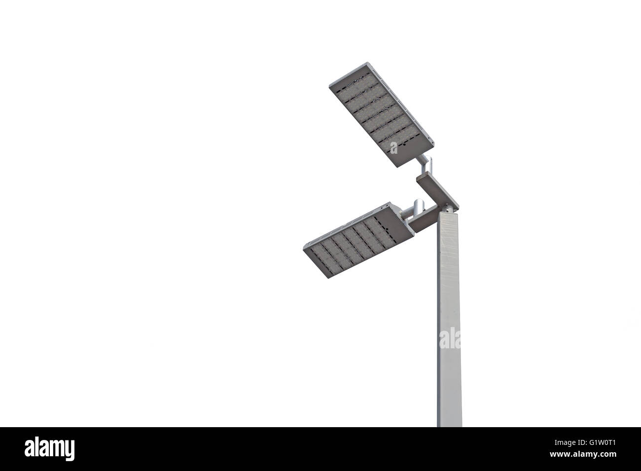 LED light post isolated on white background Stock Photo - Alamy