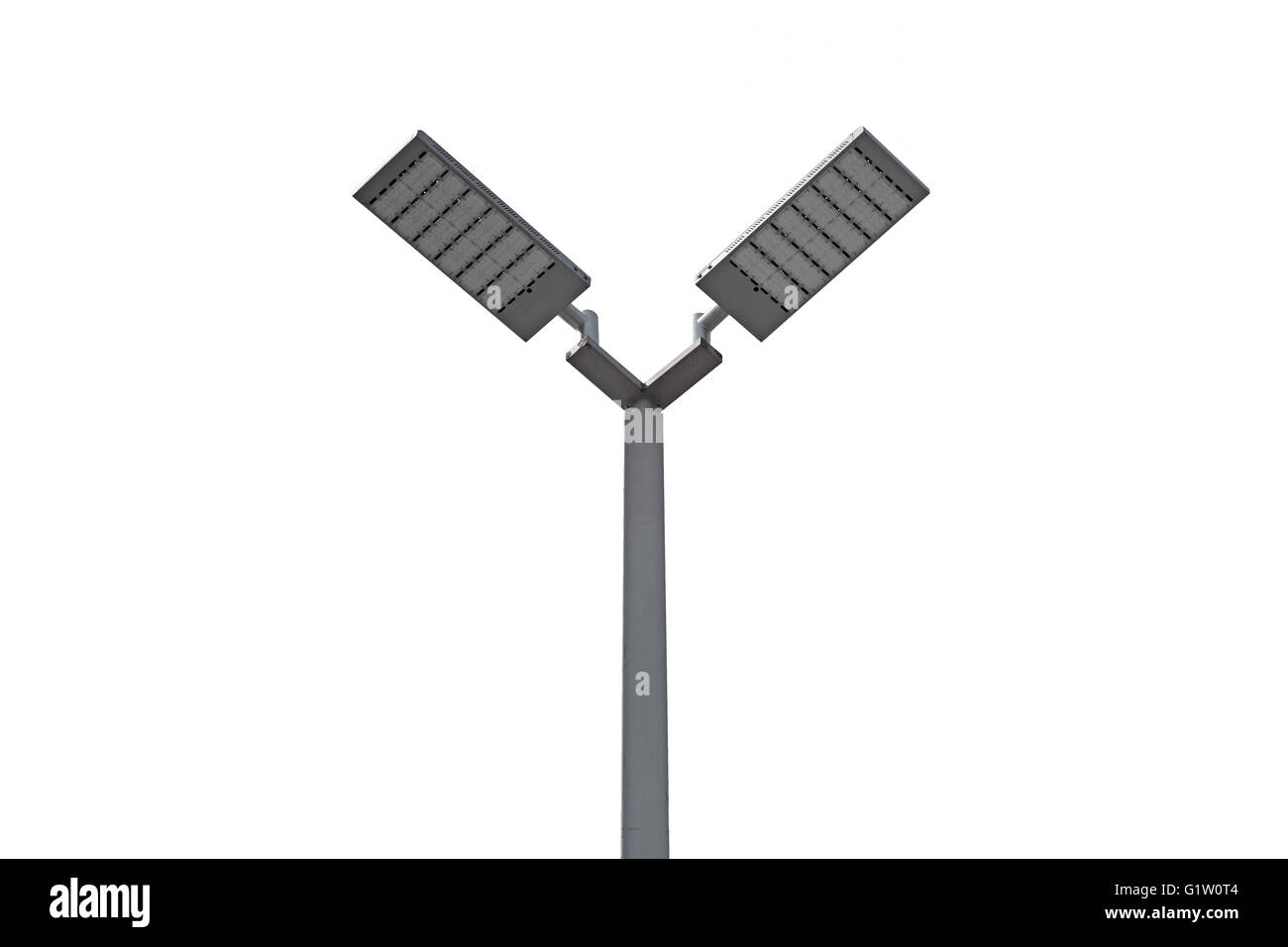 LED light post isolated on white background Stock Photo - Alamy