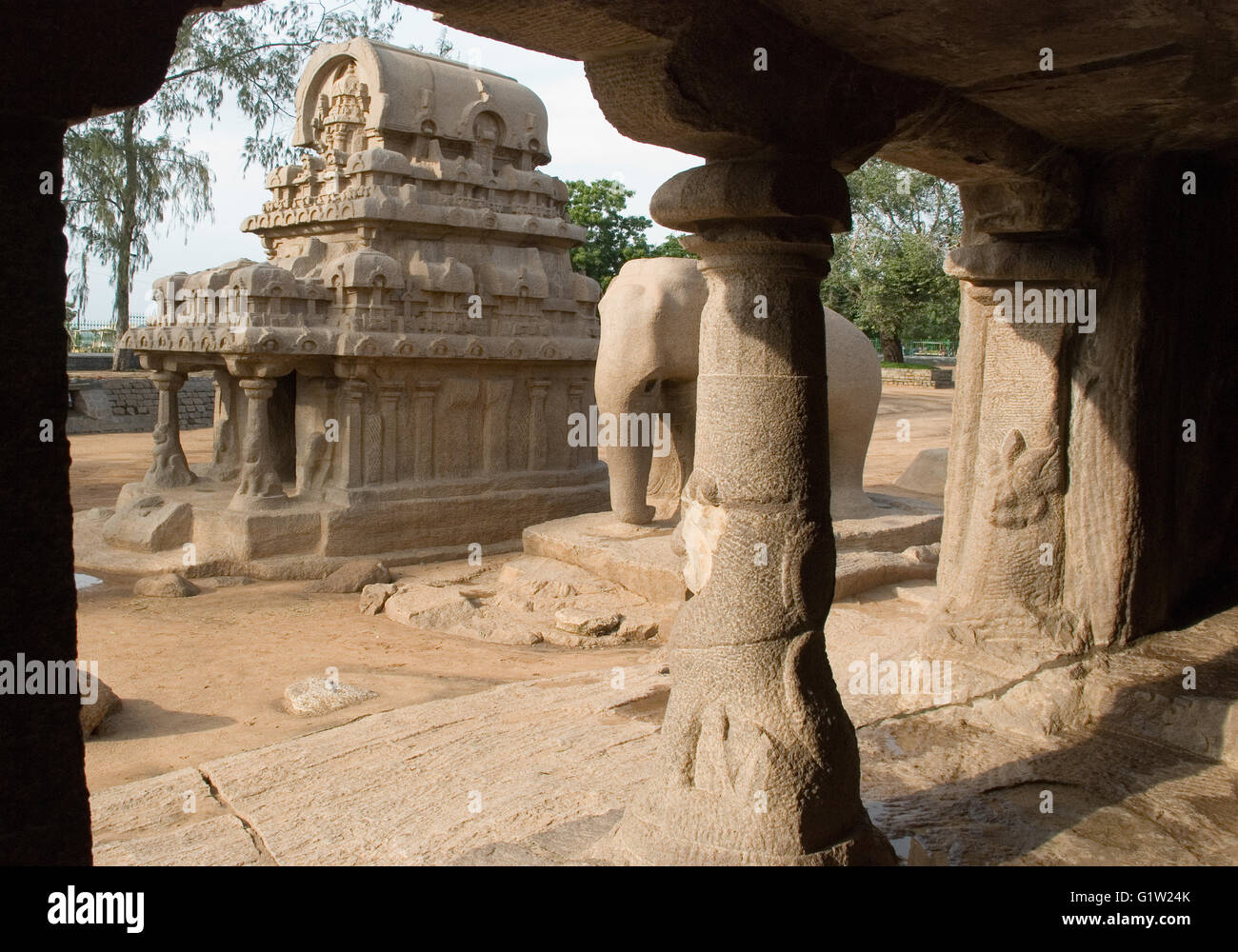 Five Rathas, near Shore Temple, Mahabalipuram, near Chennai, Tamil Nadu ...