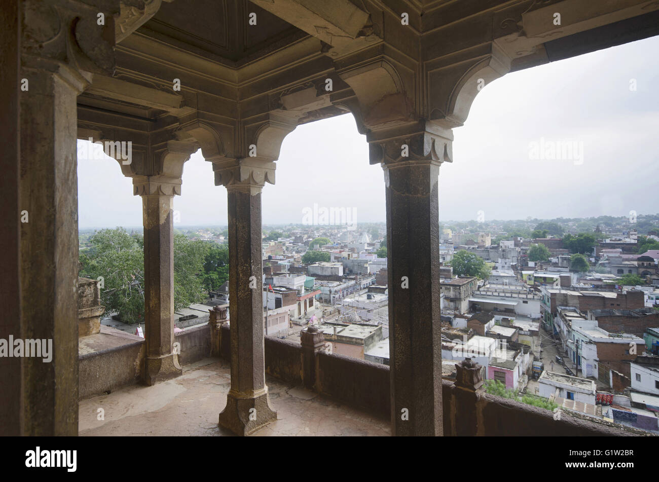 View of Datia city from the balcony on the second floor of Datia Palace ...