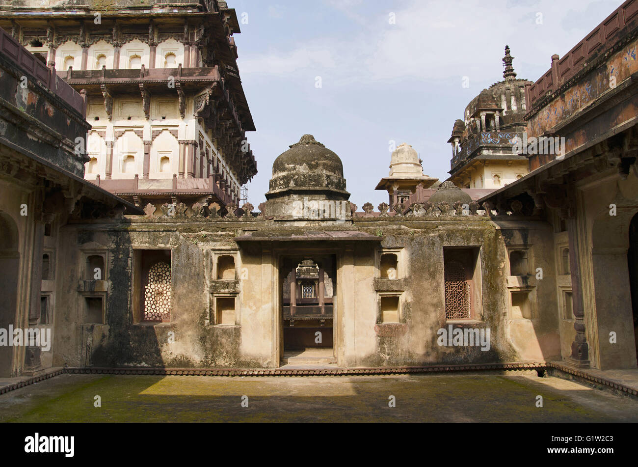 Inner view of Datia Palace, Also known as Bir Singh Palace or Bir Singh ...