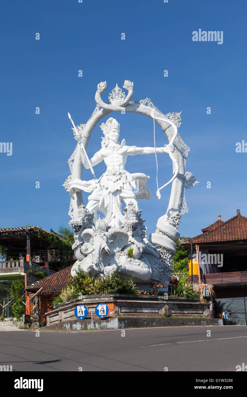 Arjuna statue at the entrance of the town of Ubud, Bali, Indonesia ...