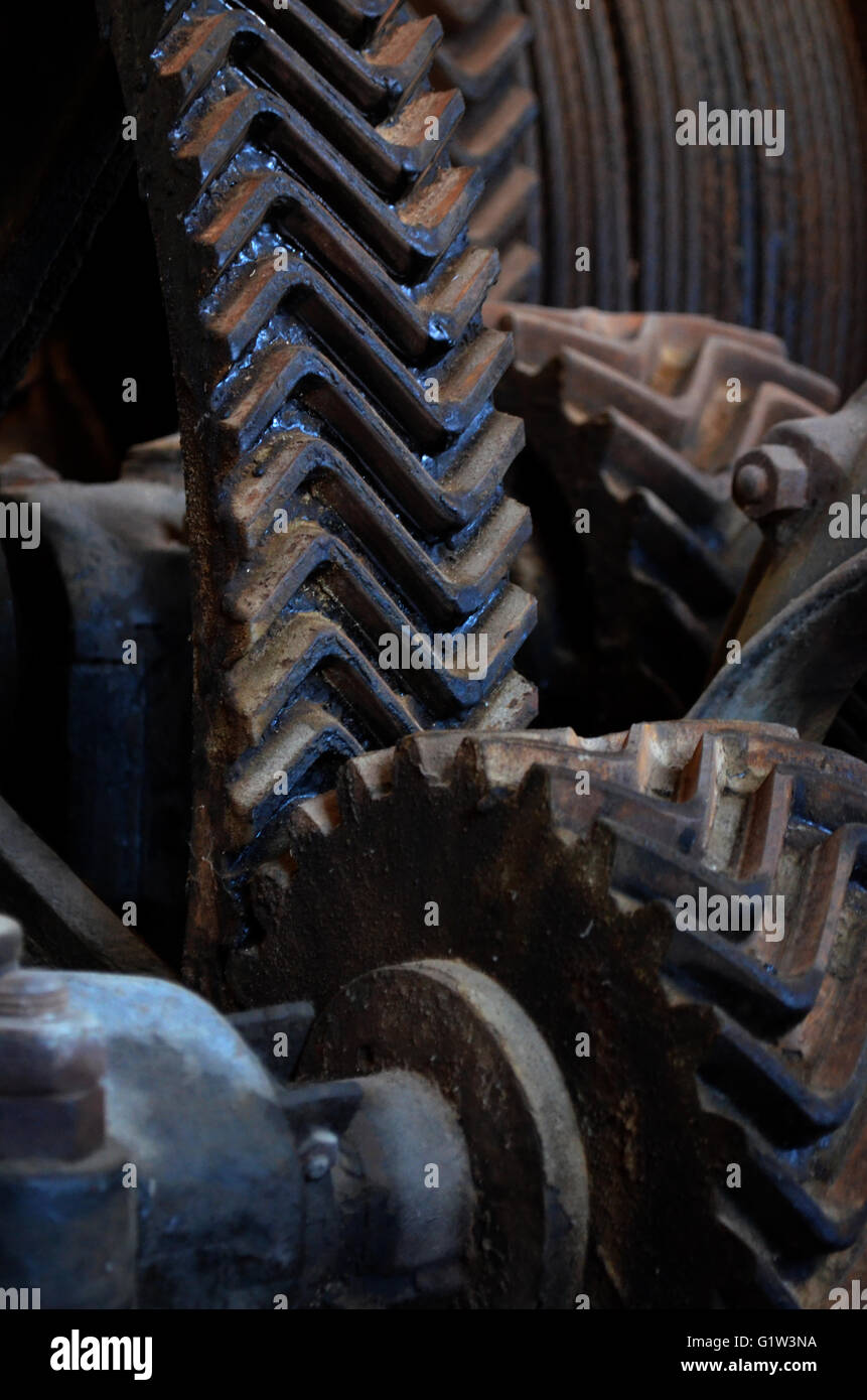 Lavrion , mineralogical museum , details from a machine Stock Photo - Alamy