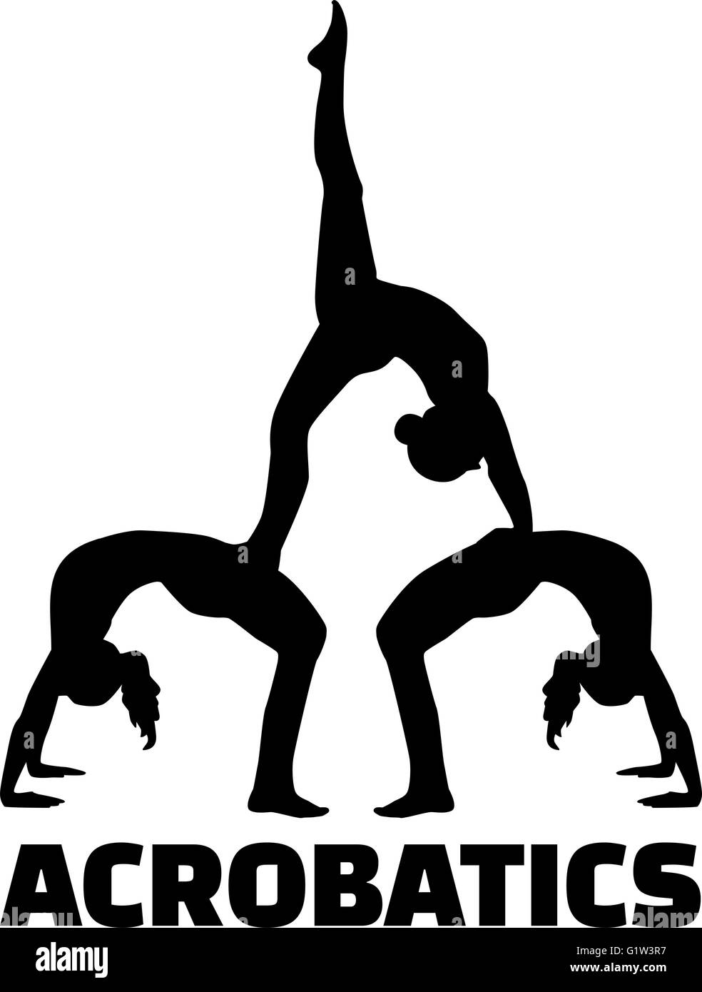 Gymnastics silhouette Stock Vector Images - Alamy