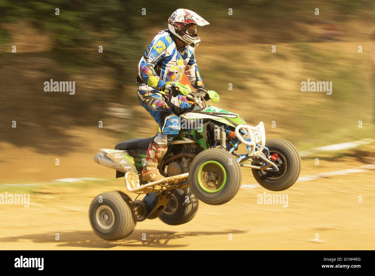 Detailed view od of rider in the quad jump. All potential trademarks ...