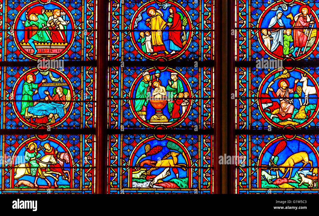 Kings Saints Medieval Stories Stained Glass Notre Dame Cathedral Paris ...