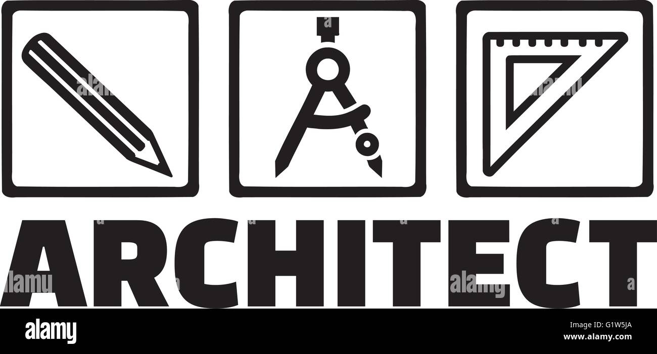 Architect Tools Pencil Circle Ruler Stock Vector Image & Art - Alamy