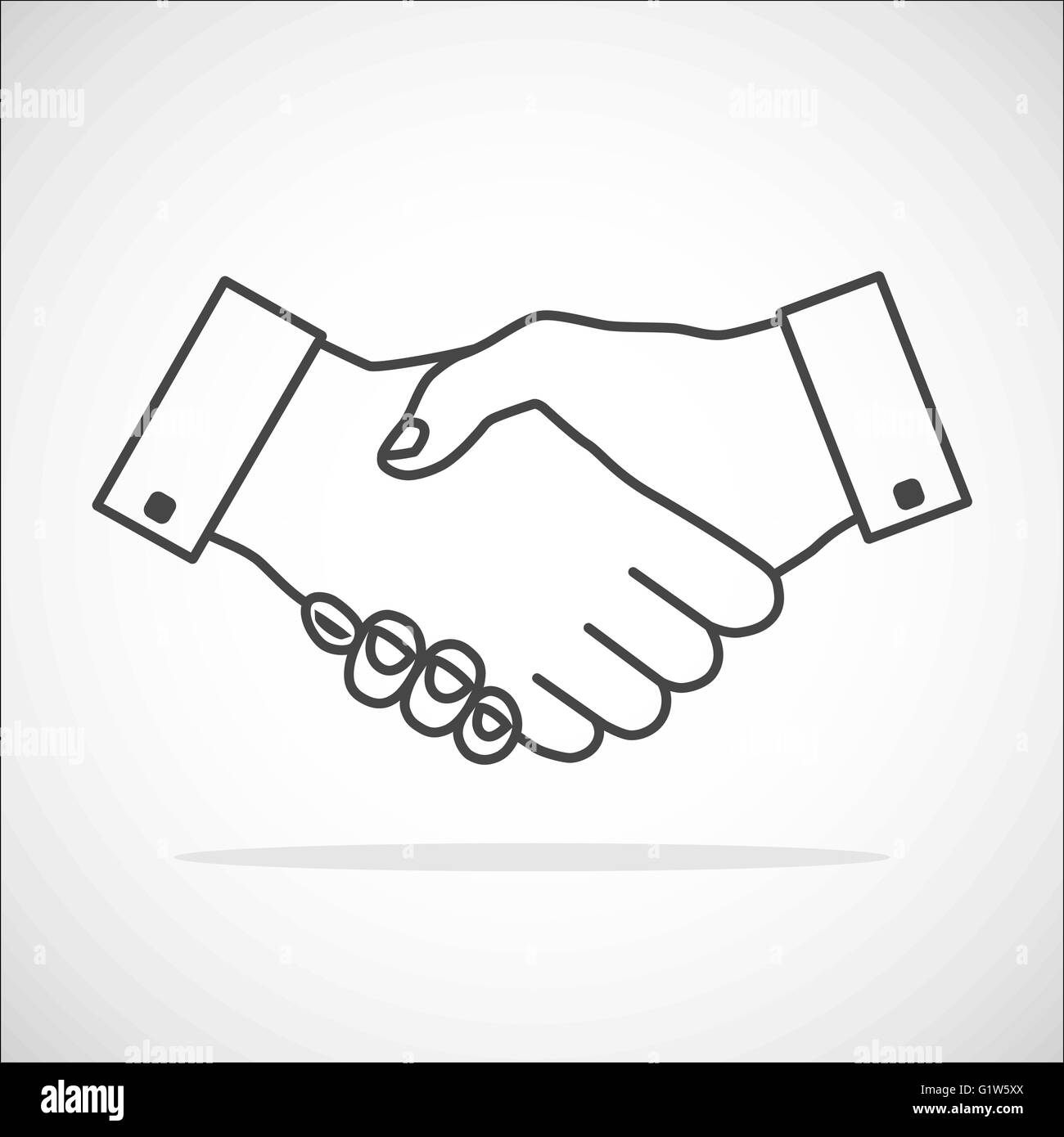 Handshake icon thin gray outline Stock Vector Image & Art - Alamy