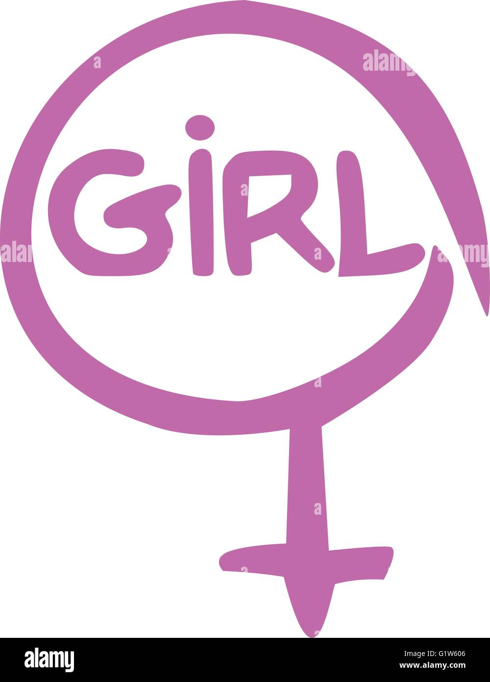 Female sign with word girl inside Stock Vector Image & Art - Alamy