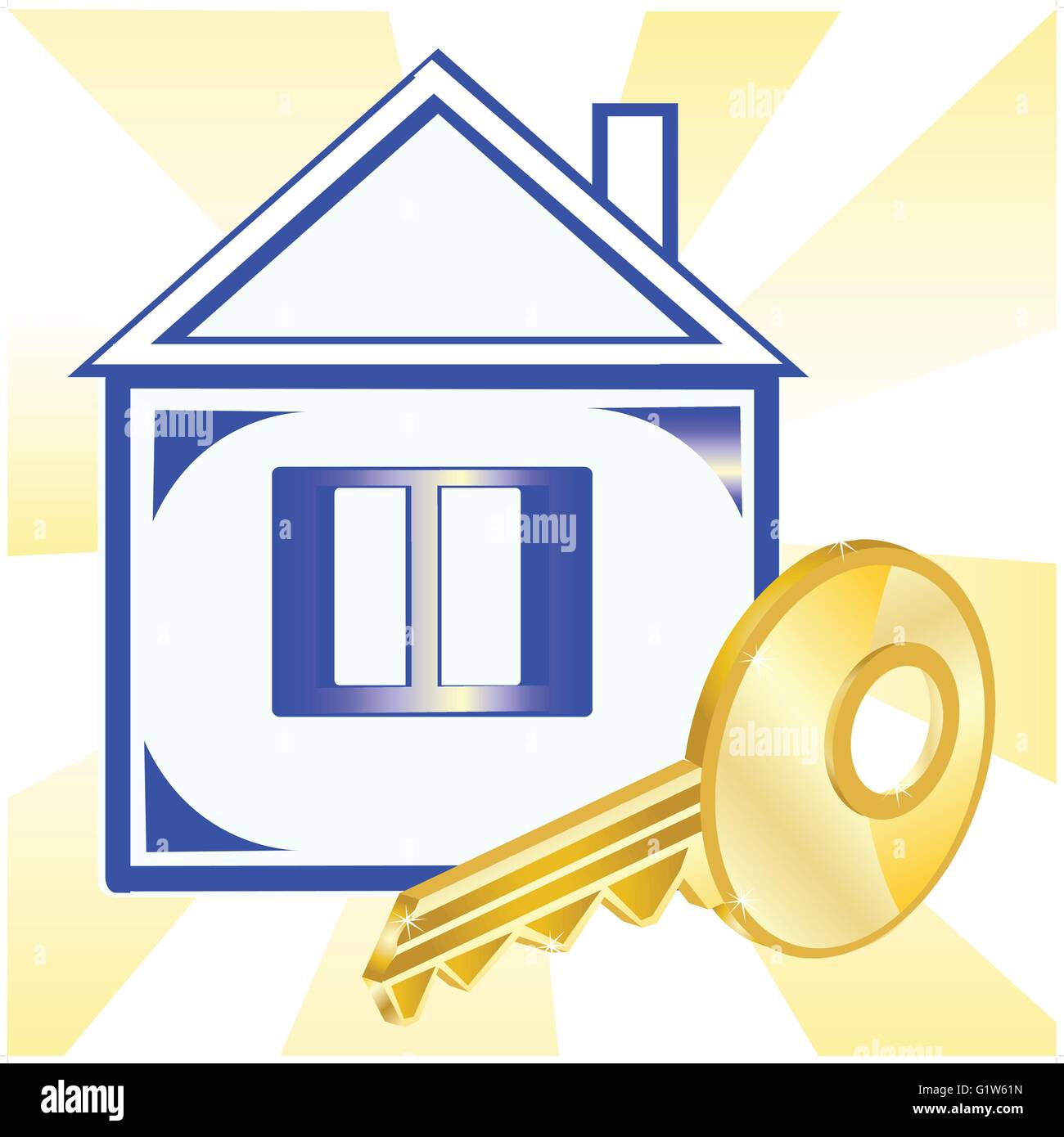 Illustration of the building and gilded key Stock Vector Image & Art ...