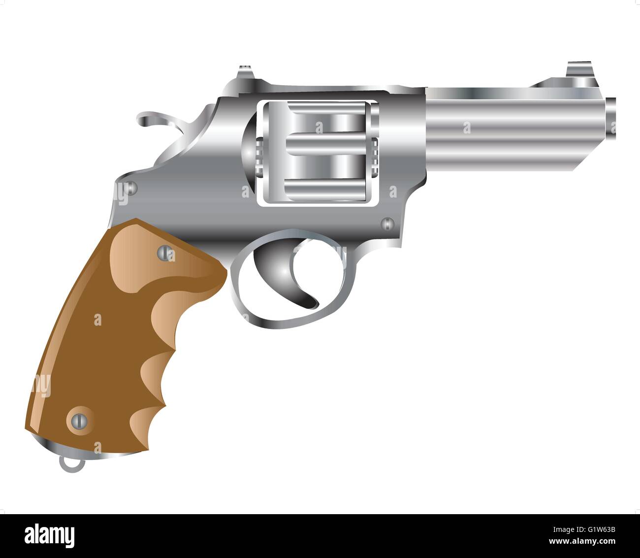 Illustration of the firearm revolver on white background Stock Vector ...