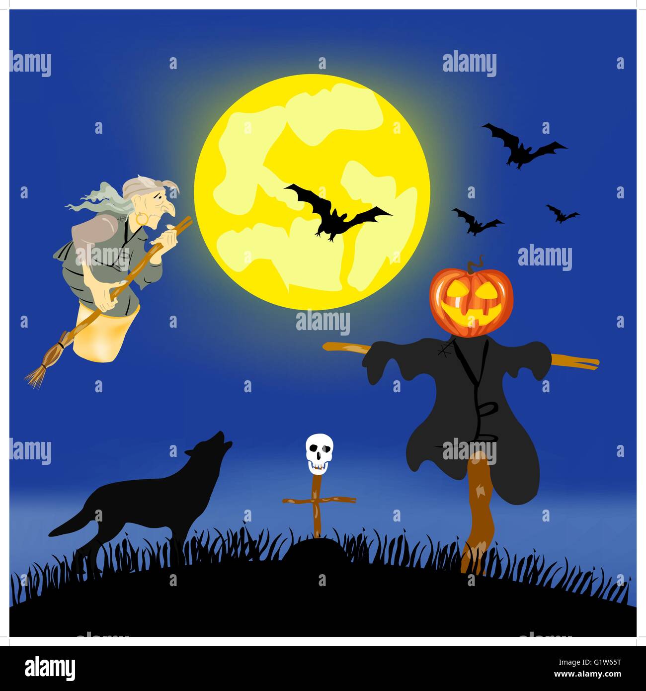 Gathering uncleanly moon in the night Stock Vector Image & Art - Alamy