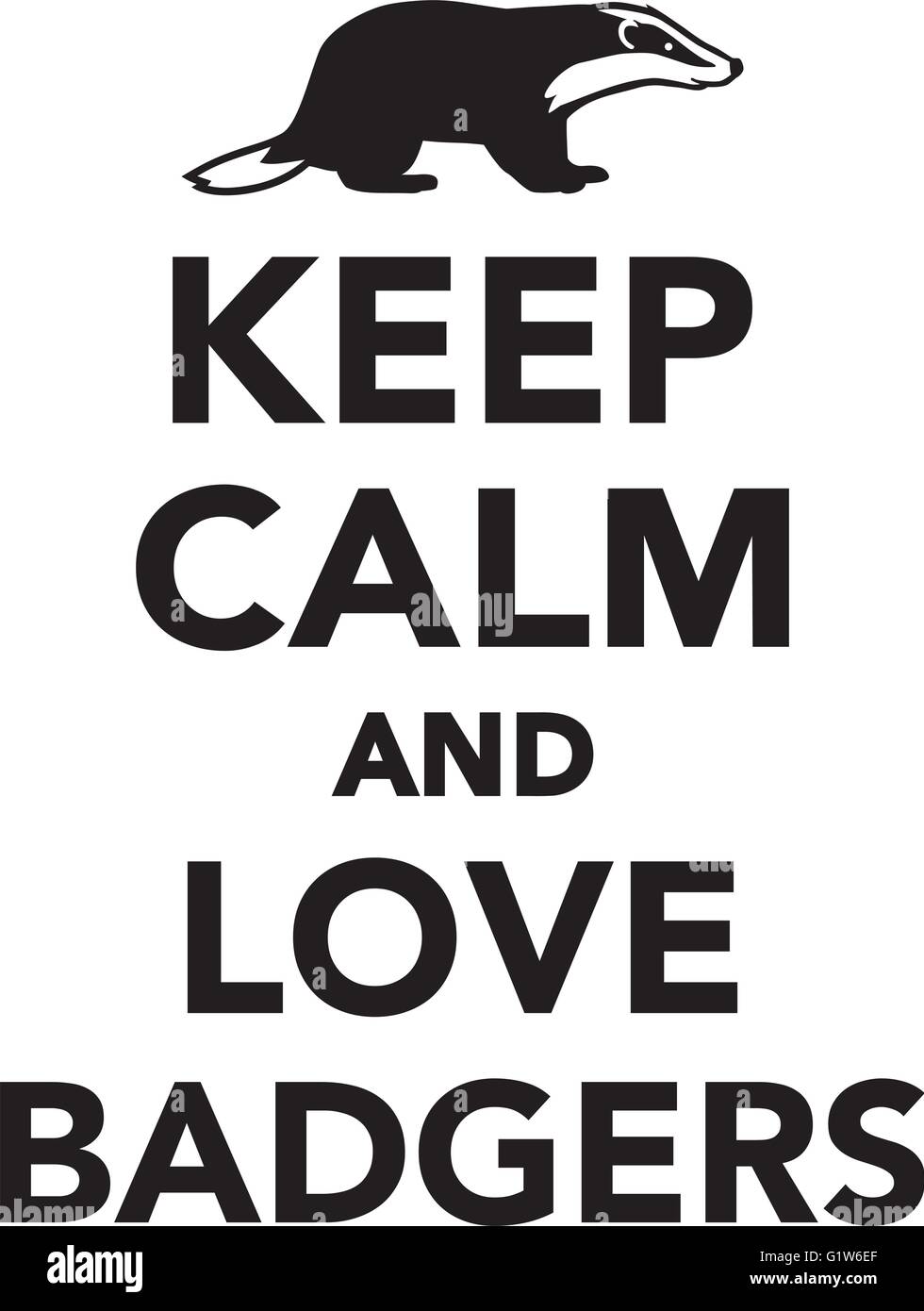 Keep calm and love badgers Stock Vector Image & Art - Alamy
