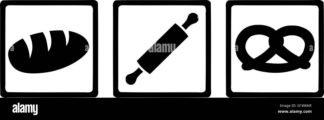 Baker Bakery Tripple Symbol Stock Vector Image & Art - Alamy
