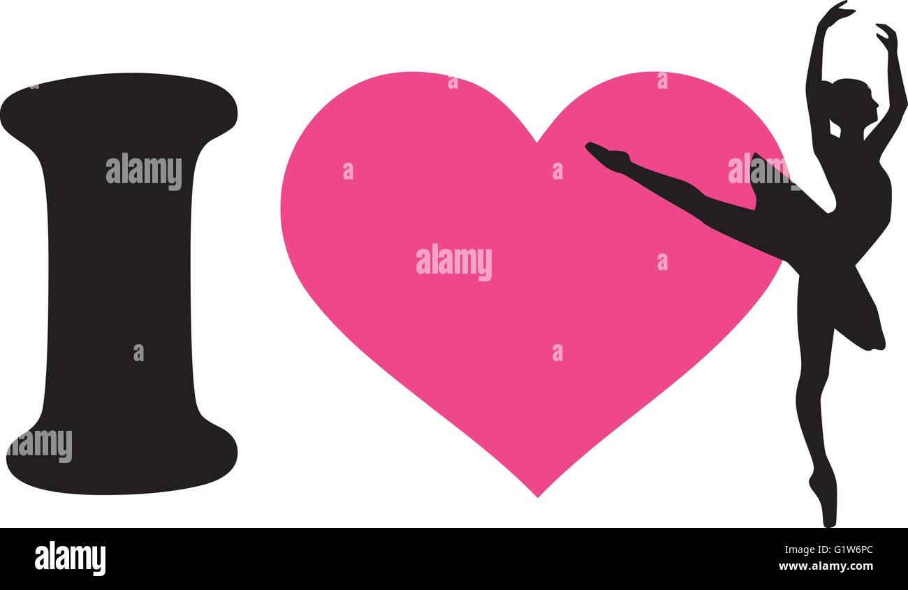 I Love Ballet Ballerina Stock Vector Image & Art - Alamy