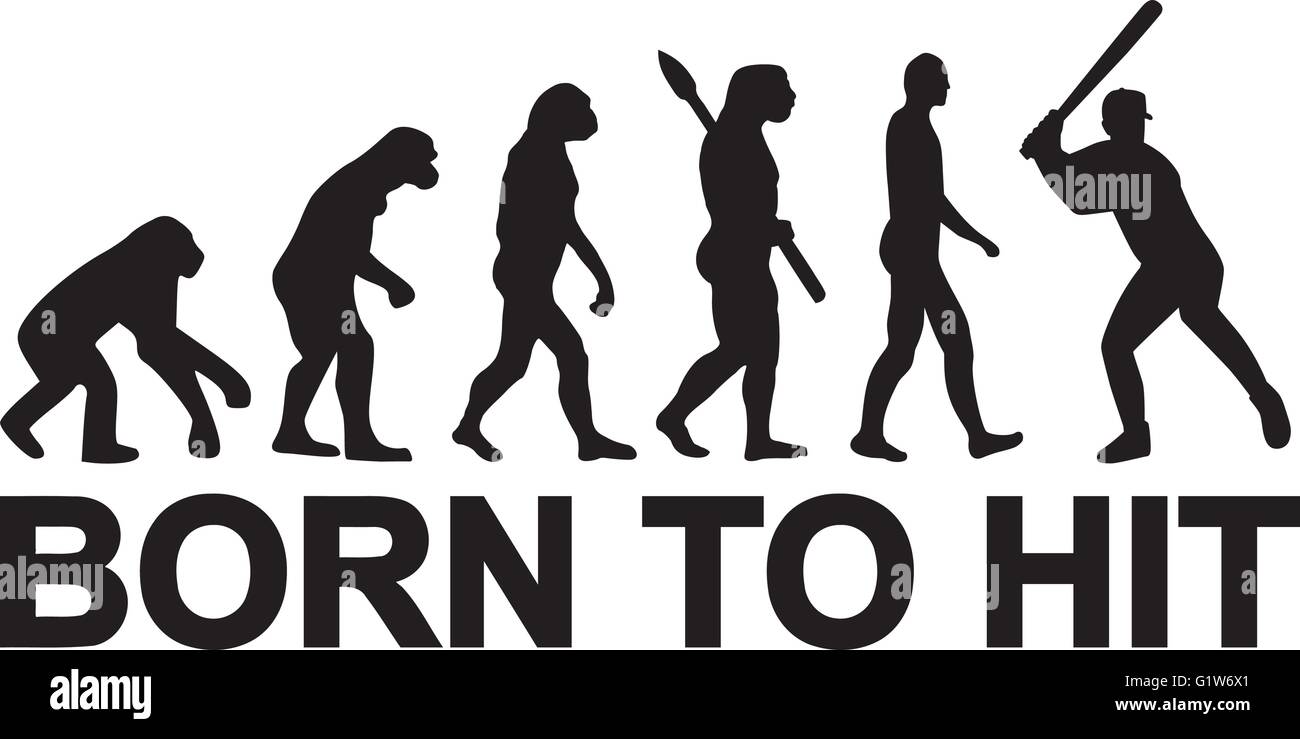 Baseball Evolution Born to hit Stock Vector Image & Art - Alamy