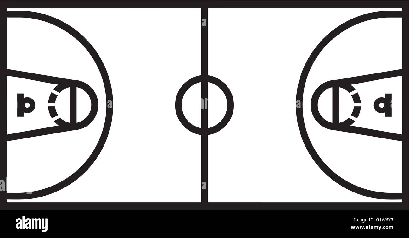 Basketball Court with Perspective on white Background Stock Vector ...