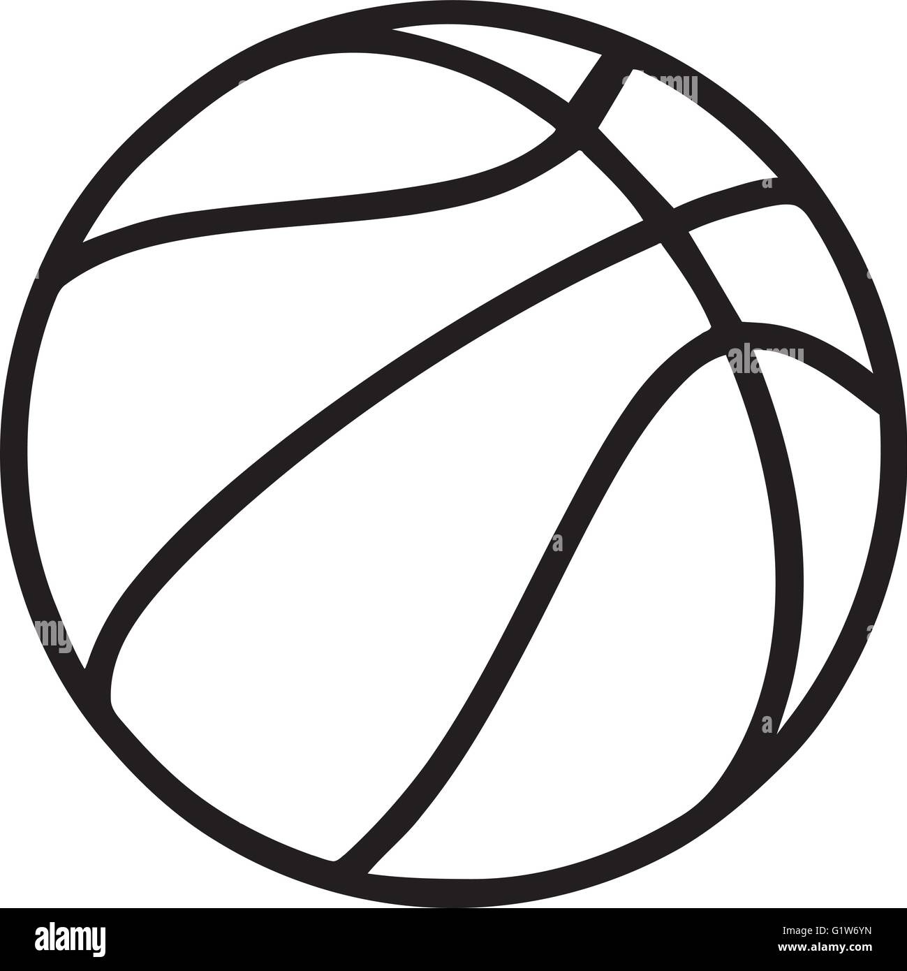 Basketball Outline on white Background Stock Vector Image & Art - Alamy