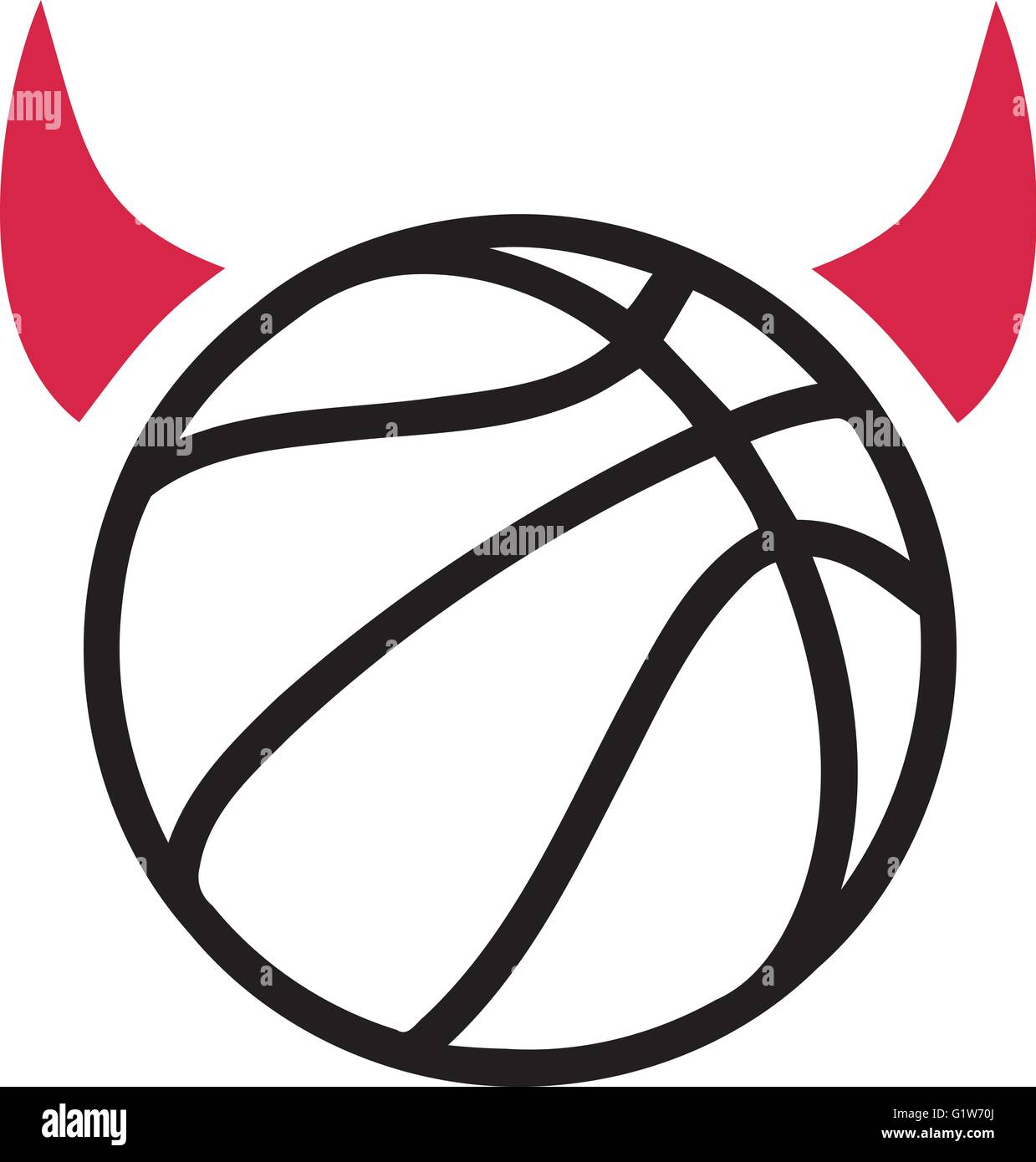 Basketball with Devil Horns Stock Vector Image & Art - Alamy