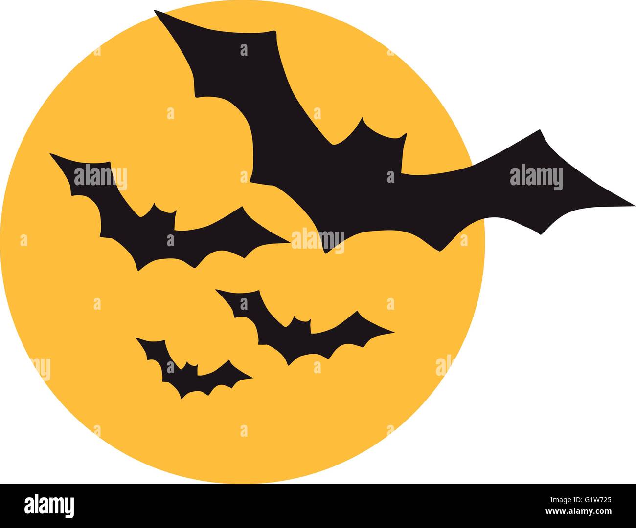 Black Bats in front of moon Stock Vector Image & Art - Alamy