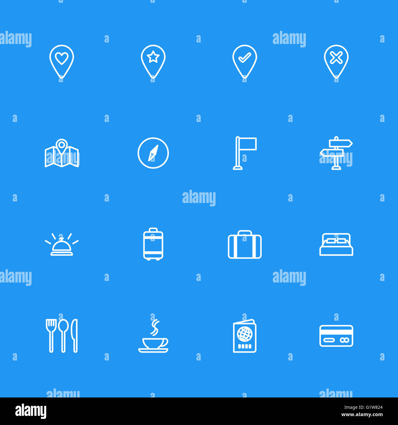 [JPEG] white line travel icon set for web, UI, infographic and mobile ...