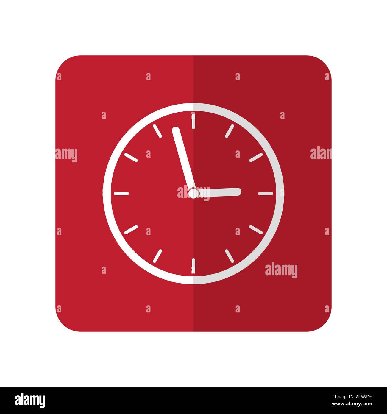 Clock icon on square Cut Out Stock Images & Pictures - Alamy