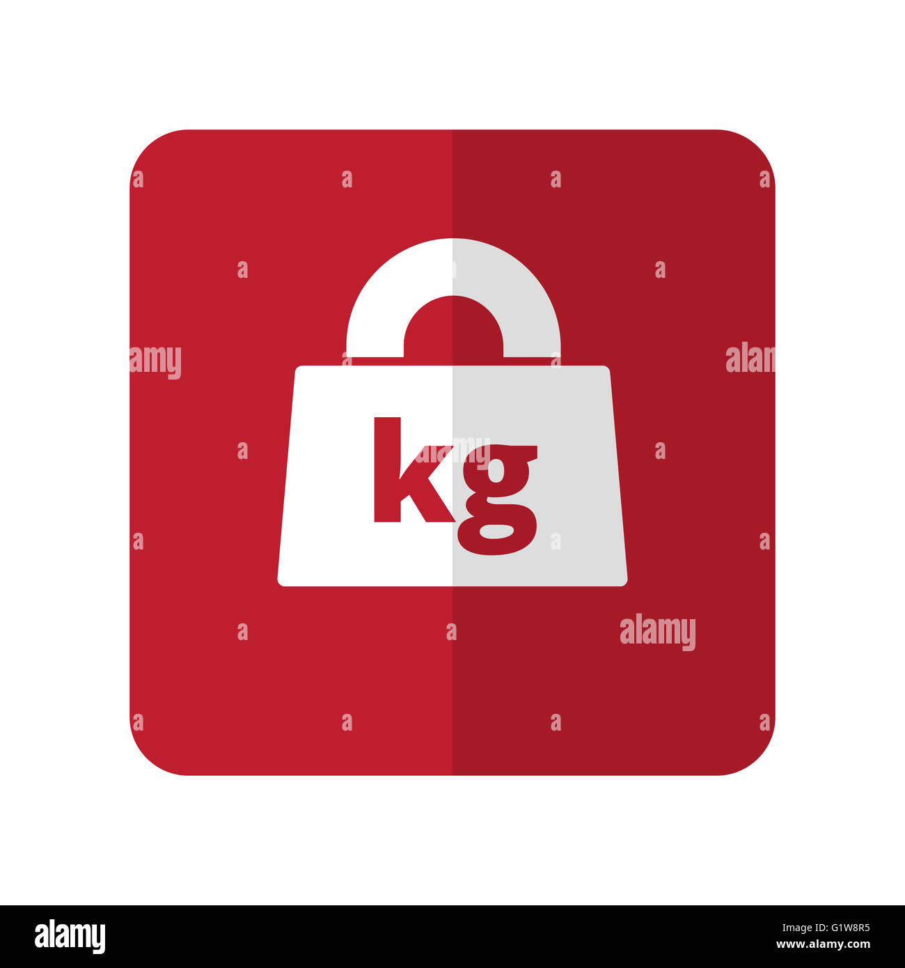 White Weight Kilograms flat icon on red rounded square on white Stock ... White Weight Kilograms flat icon on red rounded square on white Stock ...