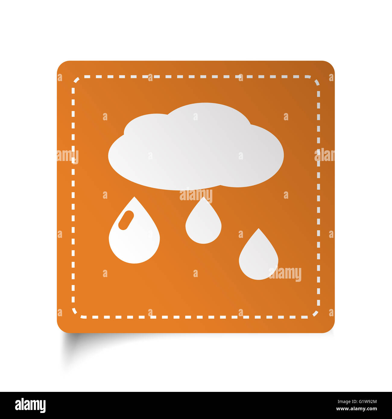 White rain flat icon Cut Out Stock Images & Pictures - Alamy
