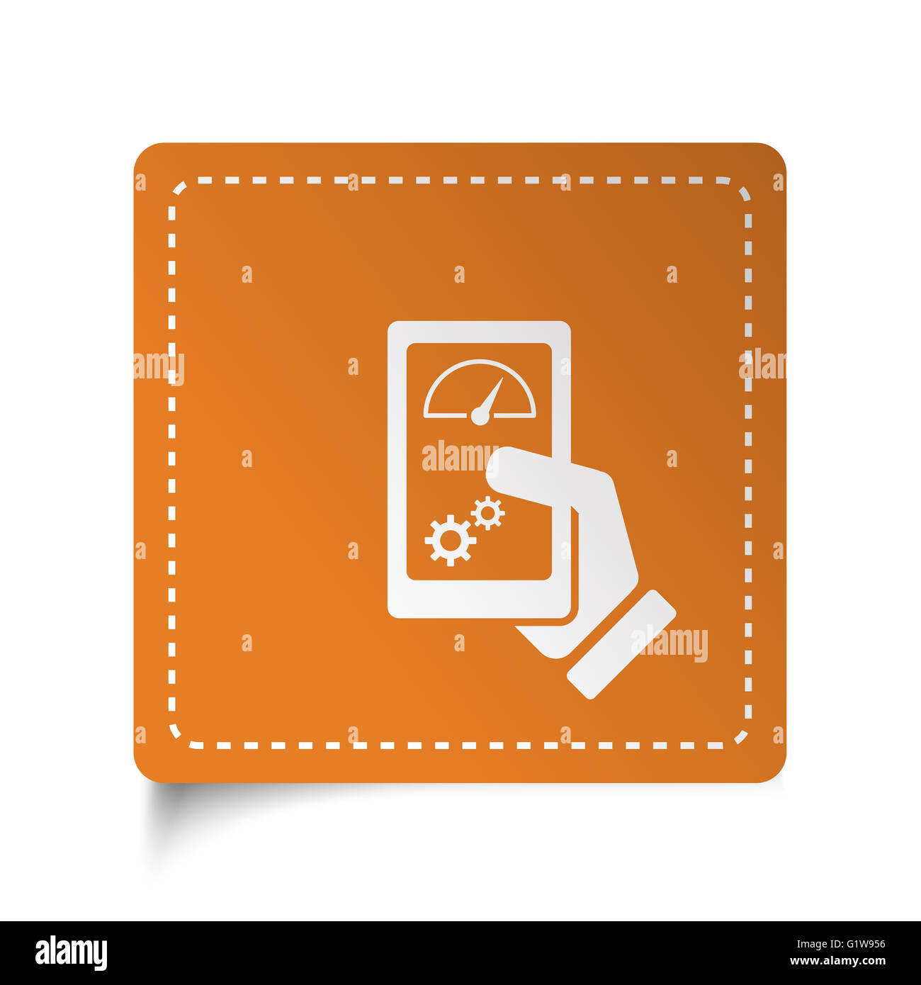 Phone icon orange hi-res stock photography and images - Alamy