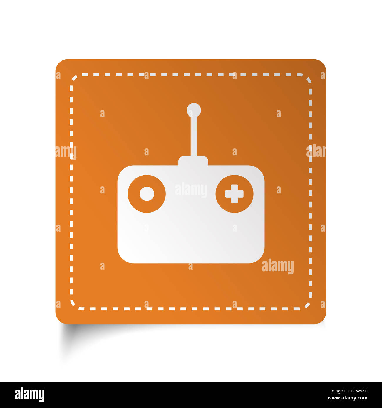 White flat Radio Control icon on orange sticker Stock Photo - Alamy