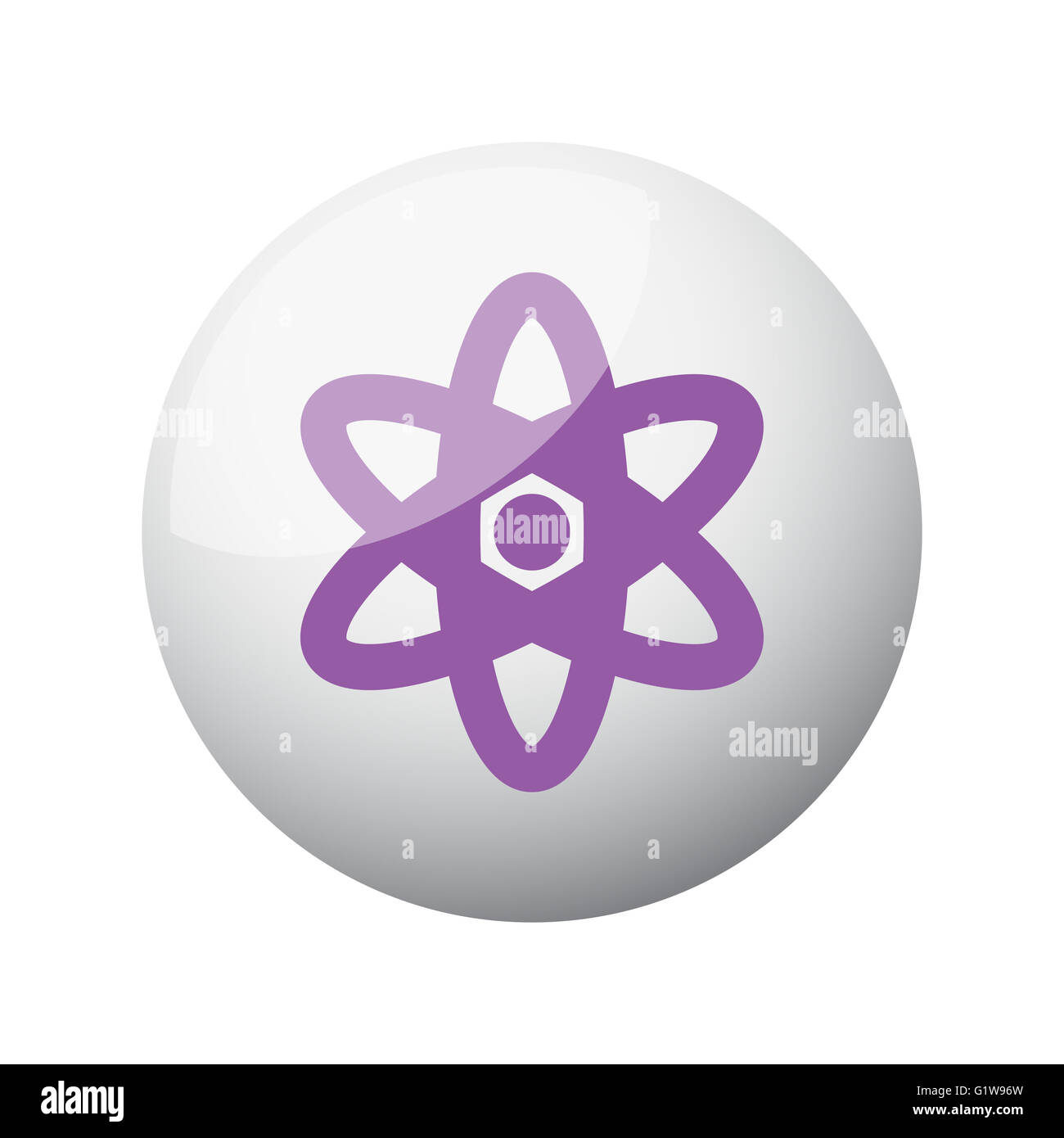 Flat purple Nuclear icon on 3d sphere Stock Photo - Alamy