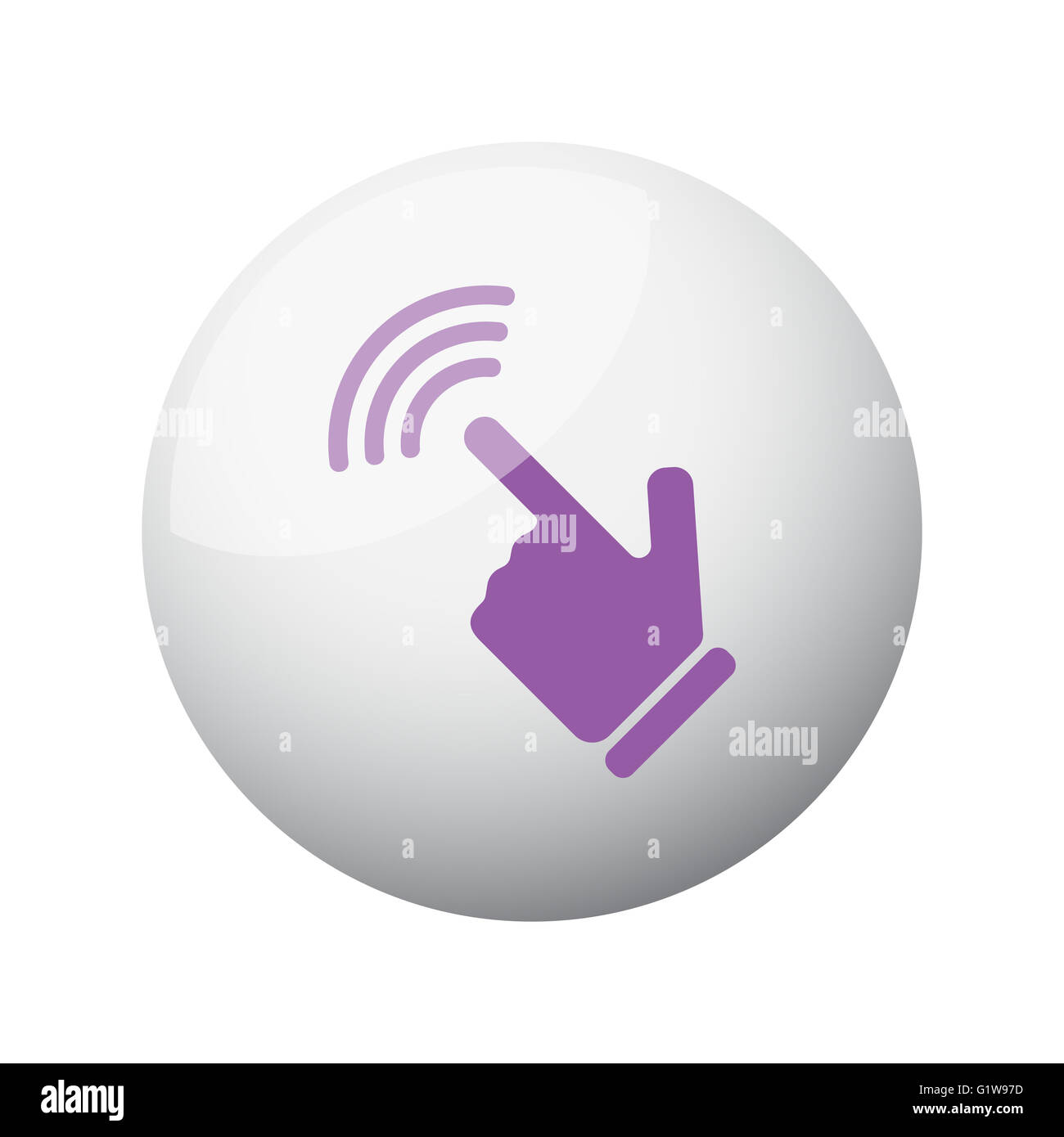 Hand on the touch screen Cut Out Stock Images & Pictures - Alamy